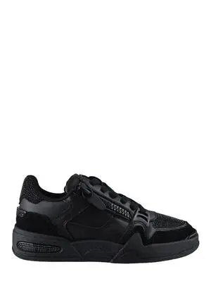 GIUSEPPE ZANOTTI Leather Embellished Sneakers - Black