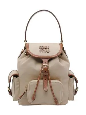 Miu Miu Logo Backpack - Cream