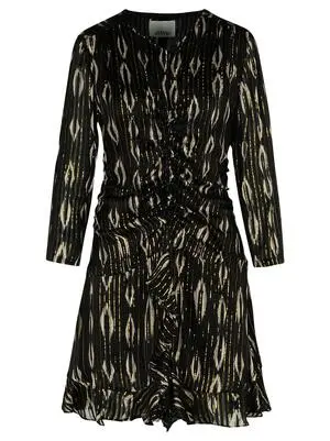ISABEL MARANT ÉTOILE ISABEL MARANT Octavia Silk Dress With Gold Thread Trim