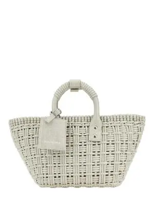 Balenciaga Raffia Bistro Xs Handbag - Brown