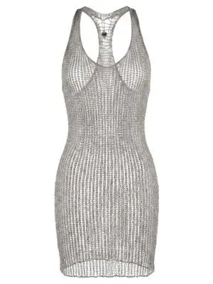 NATALIA FEDNER Chainmail Style Mini Dress - Silver