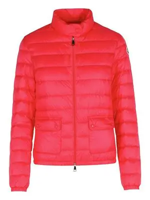 Moncler Quilted Down Jacket With Logo - Pink