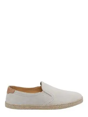 Brunello Cucinelli Suede Slip-on Espadrille - White