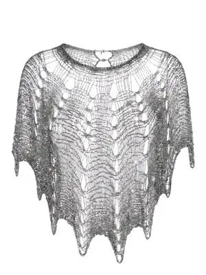 NATALIA FEDNER Rhodium Metal Marilyn Flare Capelet - Silver