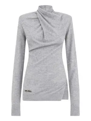 Attico Wool Jersey Top - Gray