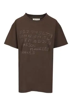 MAISON MARGIELA Numeric Print T-shirt - Brown