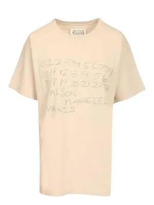 MAISON MARGIELA Numeric Print T-shirt - Cream