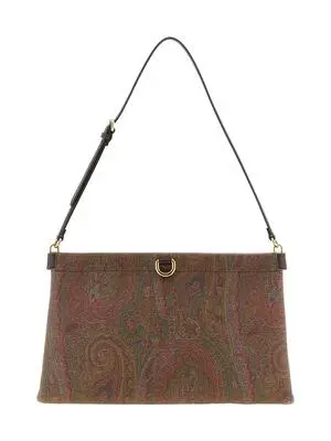 Etro Talk' Mini Clutch In Paisley Jacquard - Brown