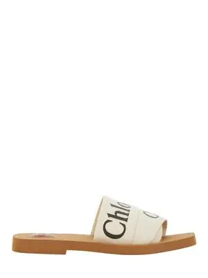 Chloé Woody Flat Sandals - White