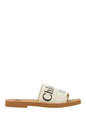 Chloé Woody Flat Sandals - White