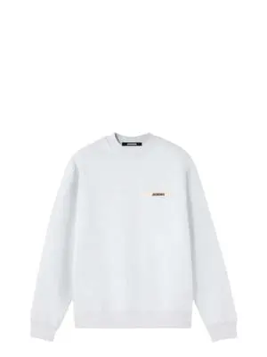 Jacquemus Crewneck Sweatshirt With Embroidered Logo - Gray