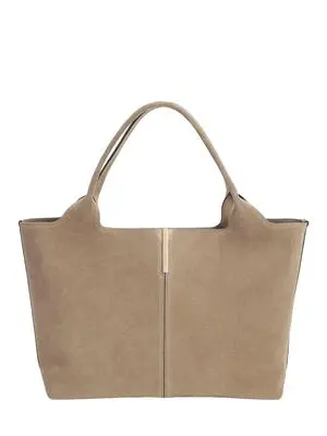 TOD'S Suede Shopping Bag - Cream