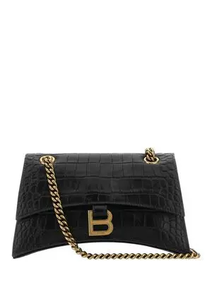 Balenciaga Leather Crush S Shoulder Bag - Black