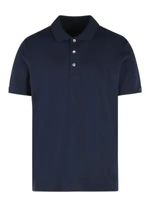 FAY Navy Cotton Polo Shirt - Blue
