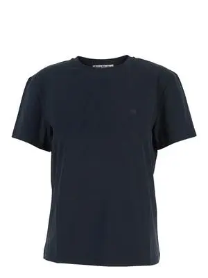 Acne Studios Cotton T-shirt With Logo Patch - Black