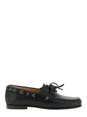 Valentino Garavani Palm Avenue Boat Shoe - Black