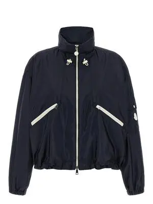 Moncler Marmacy Jacket With Hooded Stand Collar And Zip Closure - Blue