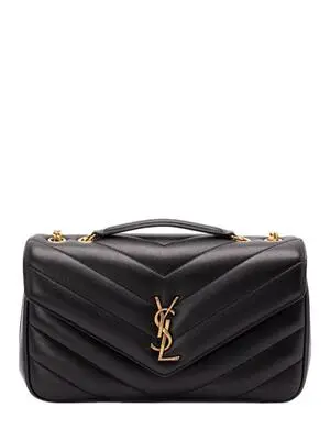 Saint Laurent Quilted Lambskin Shoulder Bag - Black