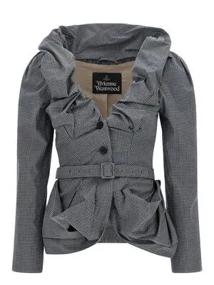 VIVIENNE WESTWOOD Kendall Single-breasted Checked Blazer - Gray