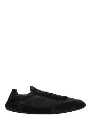 Prada Re-nylon And Vintage Effect Suede Sneakers - Black