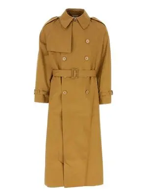 Vetements Ochre Cotton Oversize Trench Coat - Yellow