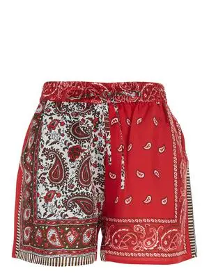 P.a.r.o.s.h Printed Silk Shorts - Multicolor