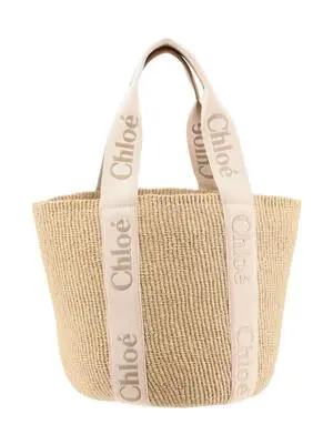 CHLOÉ CHLOE Woody Raffia Shoulder Bag