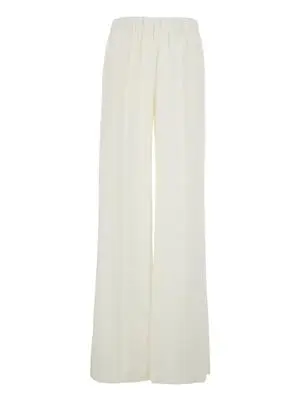 P.a.r.o.s.h Elasticated Waist Wide Leg Pants - White