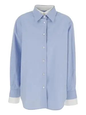 ACNE STUDIOS ACNE STUDIOS "Sitara Melange Cotton Shirting" Classic Collar Shirt