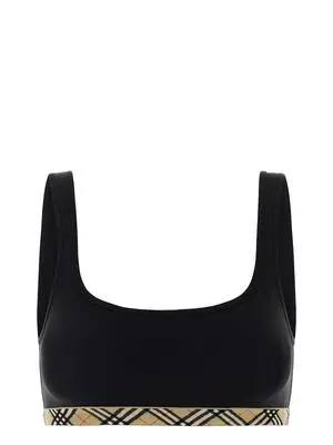 Burberry Stretch Nylon Bikini Top - Black