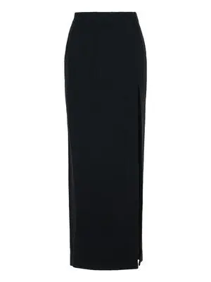 Alessandra Rich Long Skirt In Virgin Wool Blend - Black