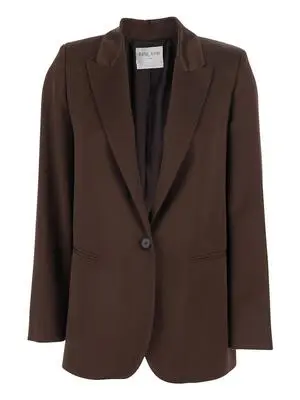 FORTE_FORTE FORTE FORTE Brown Viscose Blend Jacket With Peak Lapels