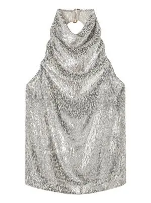 Stella McCartney Fil Coupé Halter Neck Top - Silver