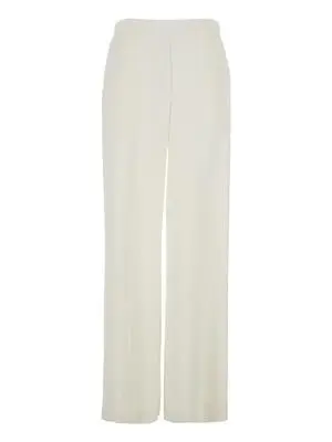 P.a.r.o.s.h Wide-leg Pants With Elastic Waist - White