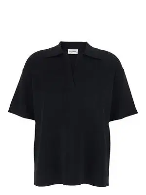 P.a.r.o.s.h Black Viscose Blend Polo With Dropped Shoulders - Multicolor