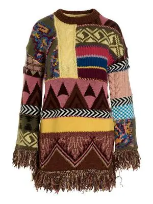 Etro ETRO Virginia Multicolor Patchwork Knit Minidress Multicolor