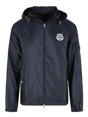 Moncler Mornay Navy Polyamide Hooded Jacket - Blue