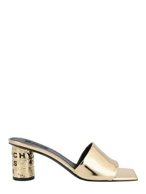 Givenchy Givenchy Logo Mules In Metallic Gold Calfskin Silver