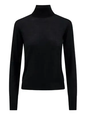 GOLDEN GOOSE Virgin Wool Turtleneck With Metal Stars - Black