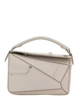 Loewe LOEWE Light Grey Leather Small Puzzle Panta Handbag Gray