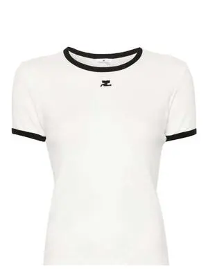 COURREGES T-shirt With Applique - White
