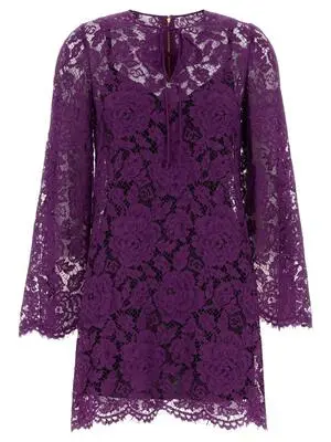 Dolce & Gabbana Lace Dress - Purple