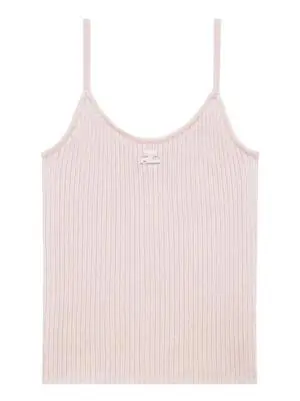 COURREGES COURREGES Ribbed Knit Top With Logo Appliqué Multicolor
