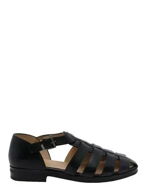 Paraboot Woven Leather Sandals - Black