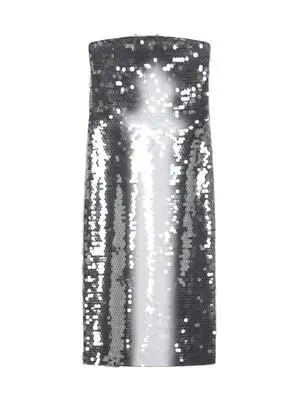 Sportmax Sleeveless Sequined Midi Dress - Silver