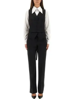 Alexander McQueen Wool Corset Vest - Black