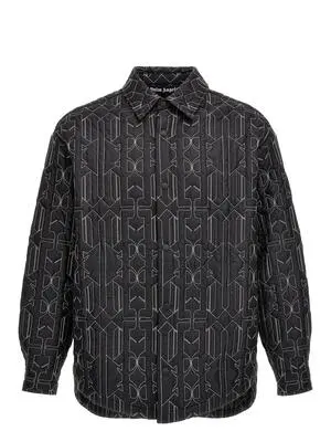Palm Angels All Monogram Quilted Dover Jacket - Gray