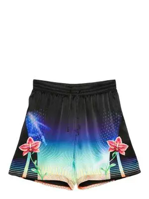 Casablanca CASABLANCA Floral Print Silk Drawstring Shorts Multicolor