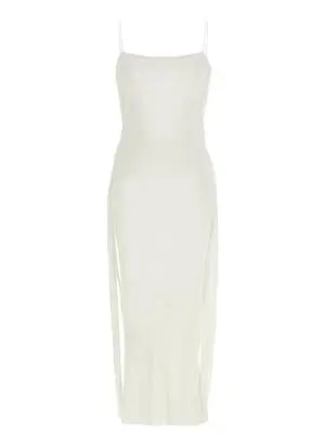 Jacquemus La Robe Maille Plumetis Long Dress - White