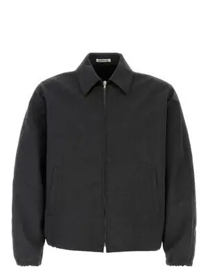 Auralee Charcoal Wool Zip-up Jacket - Gray